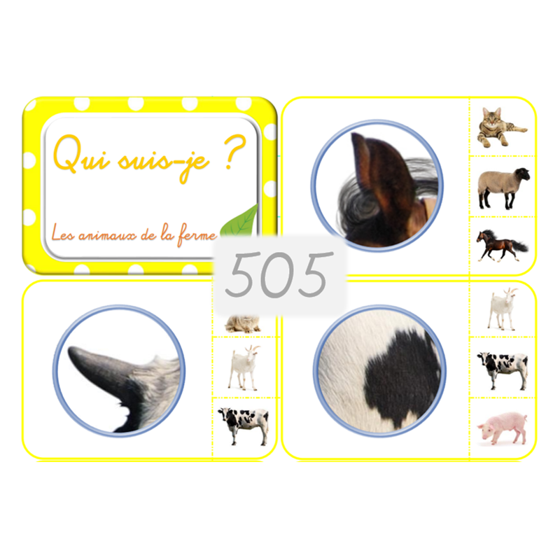 505 - Qui suis-je / les animaux de la ferme