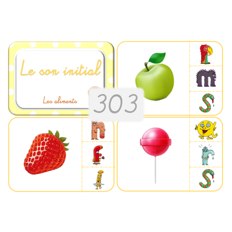 303c - Le son initial (alpha) - les aliments