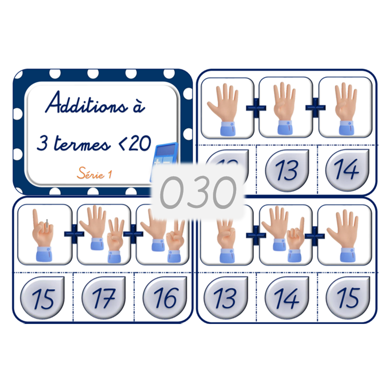 030 - j'additionne 3 termes jusqu'à 20