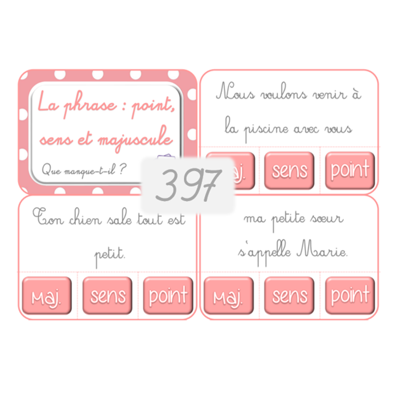 397 - la phrase : point, sens et majuscule