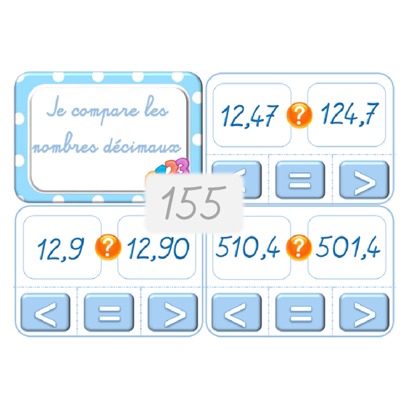 155 - je compare les nombres décimaux