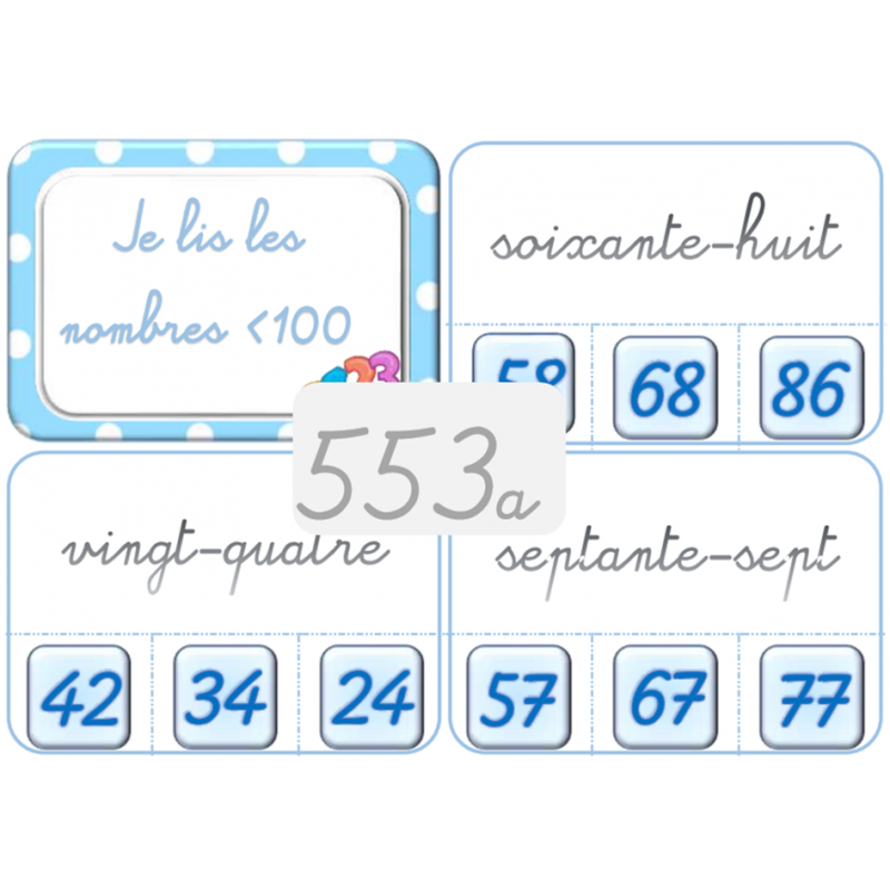 553a - Je lis les nombres jusqu'à 100 - version belge