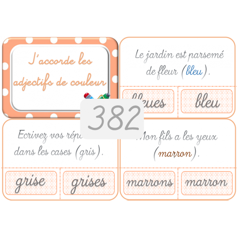 382 - J'accorde les adjectifs de couleur